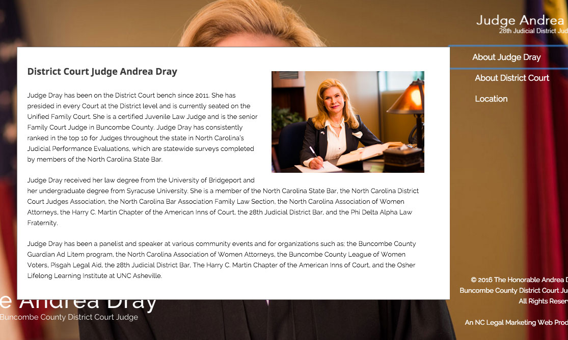 Hon. Andrea Dray | NC Legal Marketing